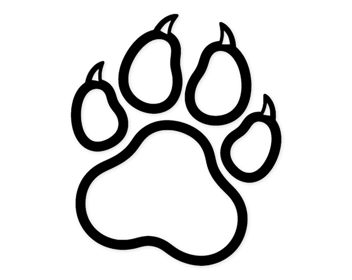 Paw Print Svg: Bold Outline for Pet Lovers - Etsy