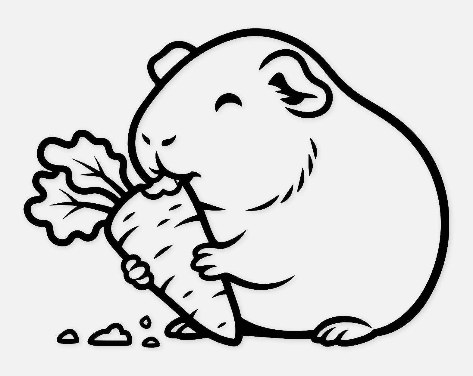 Guinea Pig Snack Time Svg: Bold Outline Design for Home Decor - Etsy
