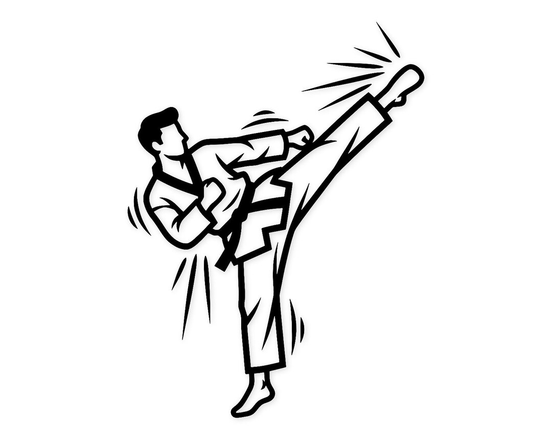 Dynamic Kick Svg Svg Png Dxf: Bold Line Art for Taekwondo Projects - Etsy