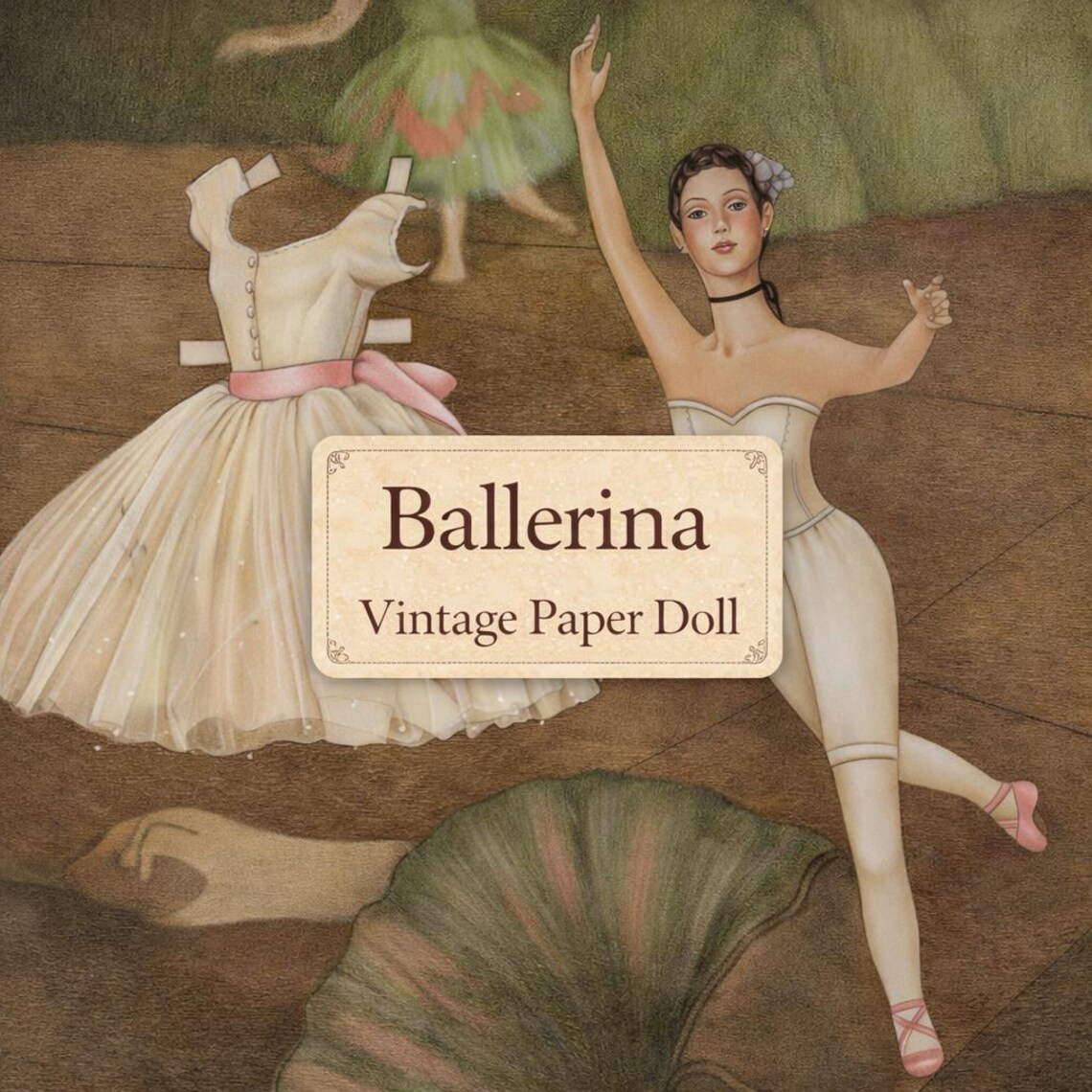 Collette Ballerina Vintage Paper Doll | Antique Ballet Ephemera Pages ...