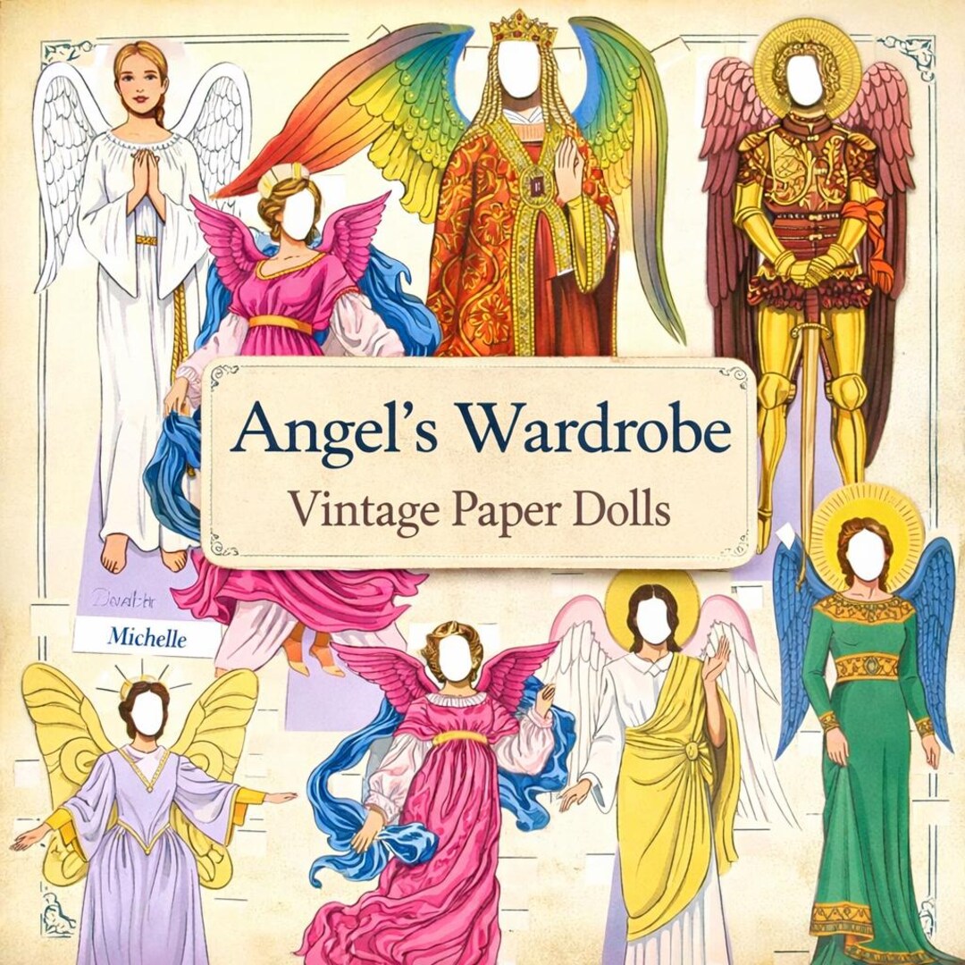 Vintage Angel Paper Dolls • Printable Costume Cutouts (digital Download ...