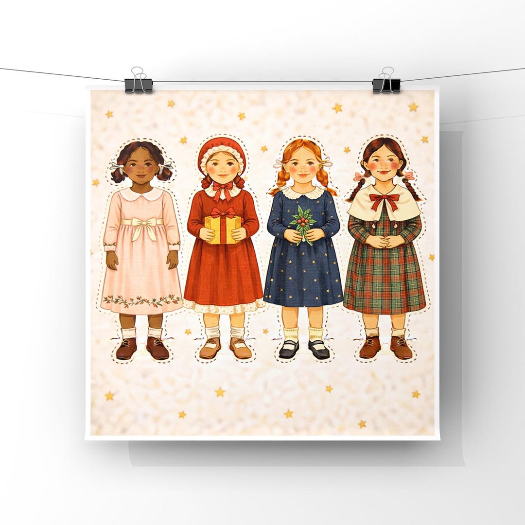 Cottagecore Girls Paper Doll Collection, Vintage Inspired Outfits for ...
