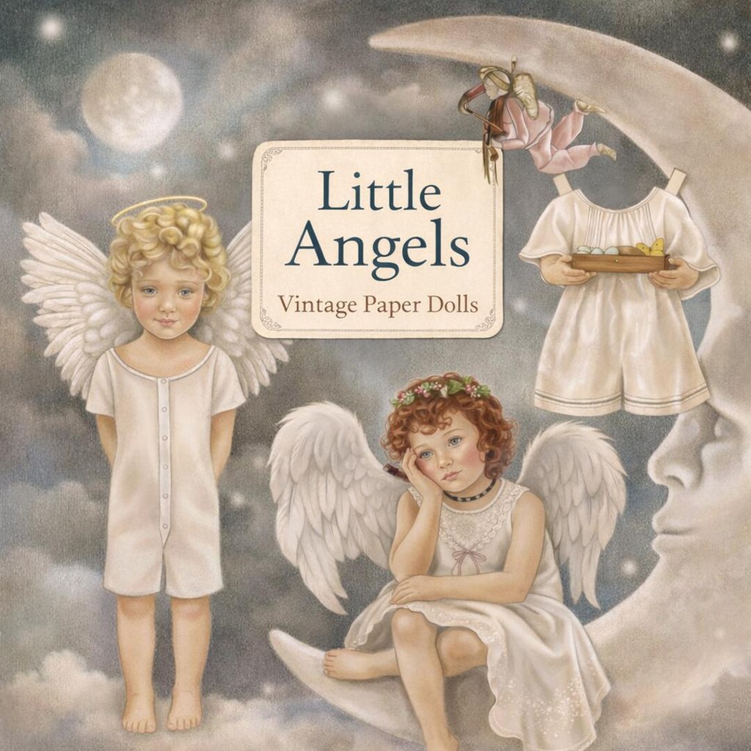 Vintage Angel Paper Dolls • Printable Cherub Cut-outs (digital Download ...