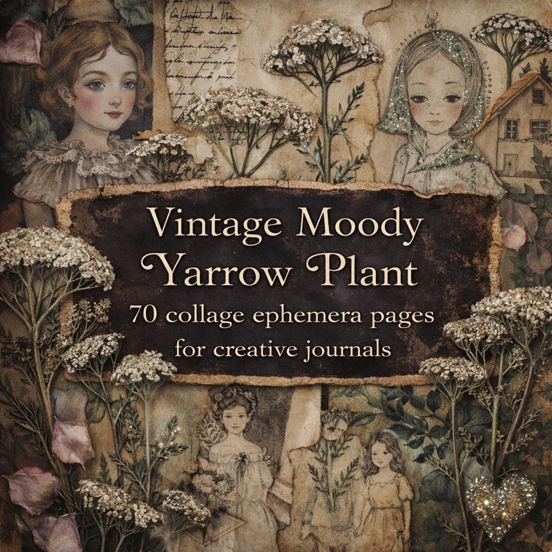 Vintage Yarrow Ephemera, 70 Moody Dark Academia Collage Pages ...