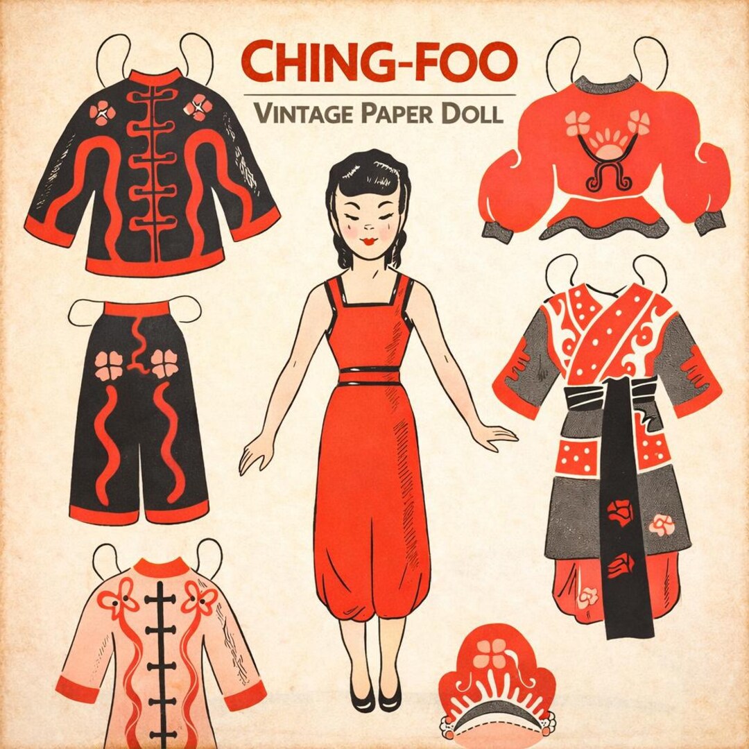 Ching-foo Vintage Paper Doll Printable, Antique Magazine Scan, Classic ...