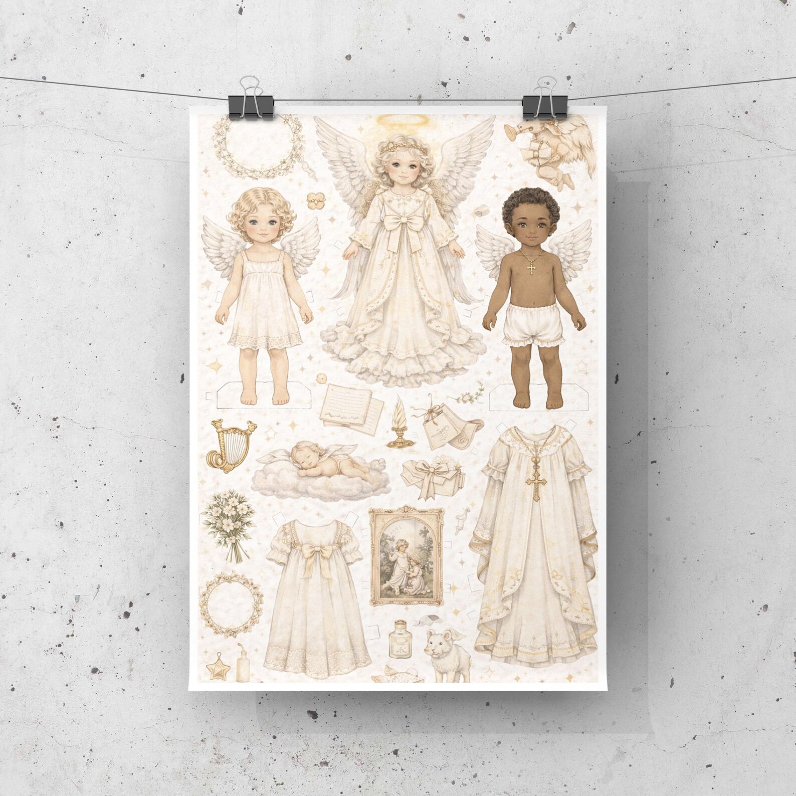 Guardian Angel Paper Doll Instant Download Printable Junk Journal ...