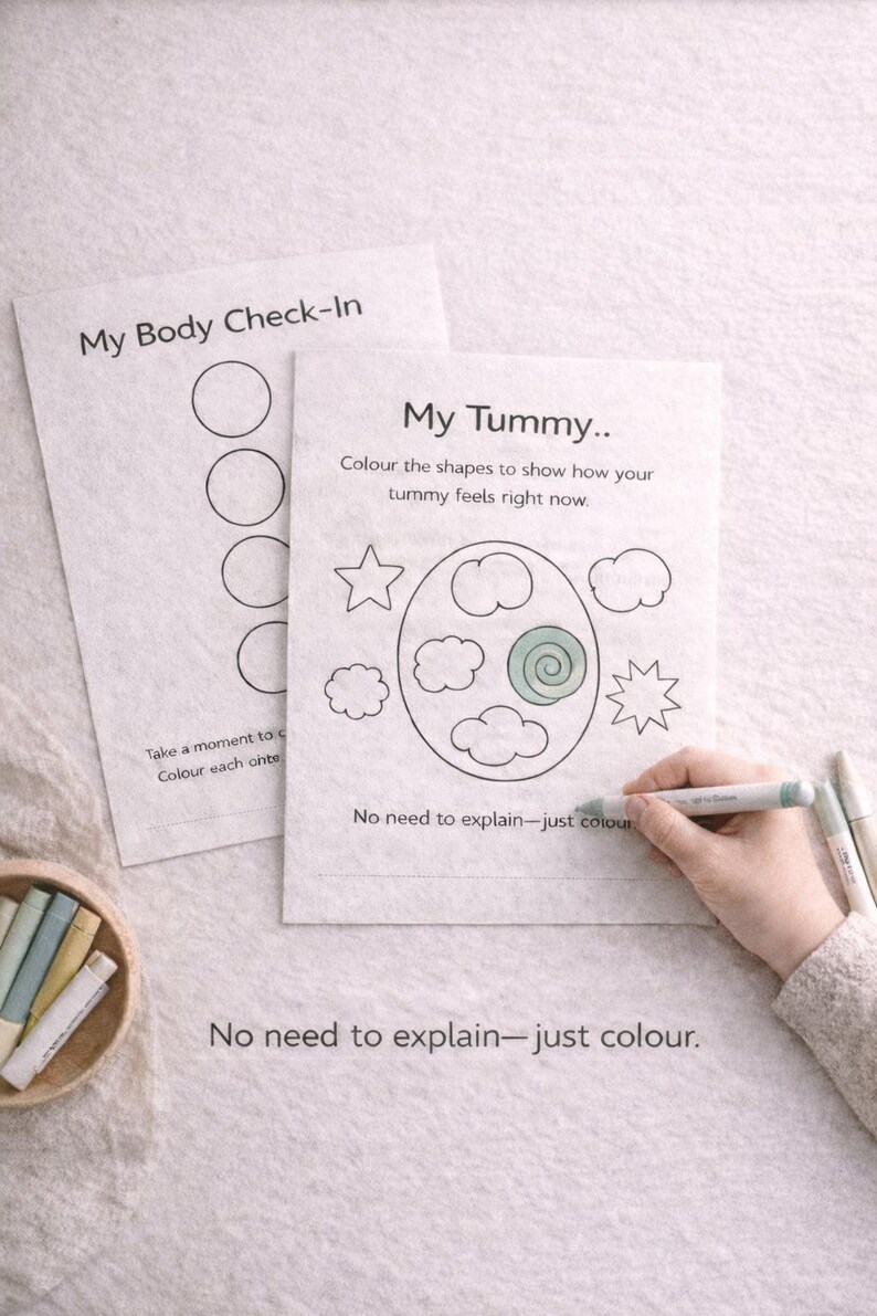 Calm Down Worksheets for Kids | Body Check-in Printables (ages 3–6) - Etsy
