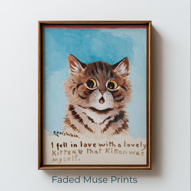 Vintage Tabby Cat Print, Funny Kitten Quote Wall Art Printable (digital ...