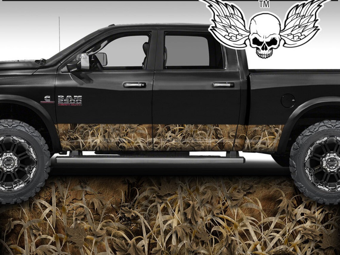 Rocker Wrap Truck Side Graphic Decals Grassland Camo Rocker Panel ...