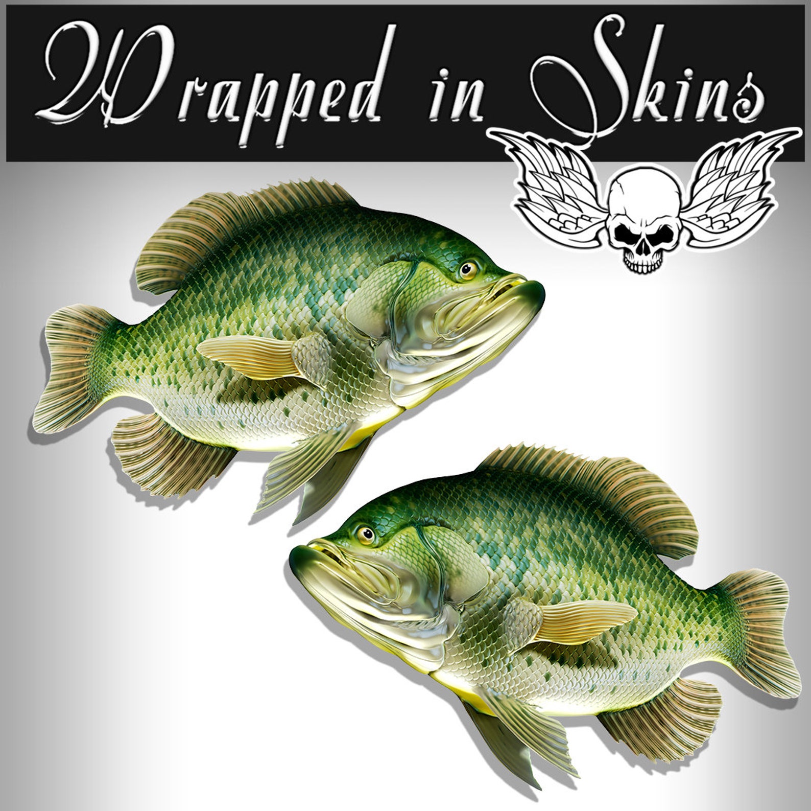 Crappie Decals RV Boat Fish Decals Crappie Laminated Vinyl Set of 2 AFP ...