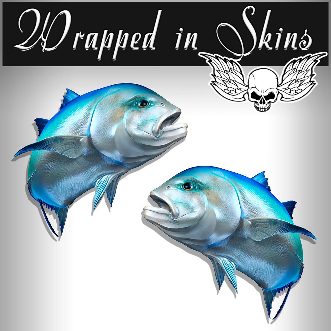 Giant Trevally Decals Fishing Stickers Fish Decals - Tackle Box RV ...
