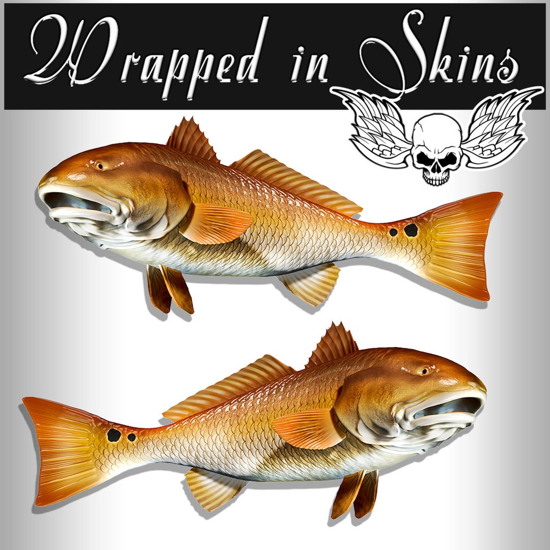 Redfish Decals Fishing Stickers Tackle Box RV Truck Camper Trailer AFP ...