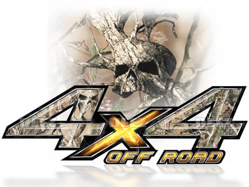 4x4 off Road Truck Decals Truck Side Graphics Skull Camo Set of 2 ...