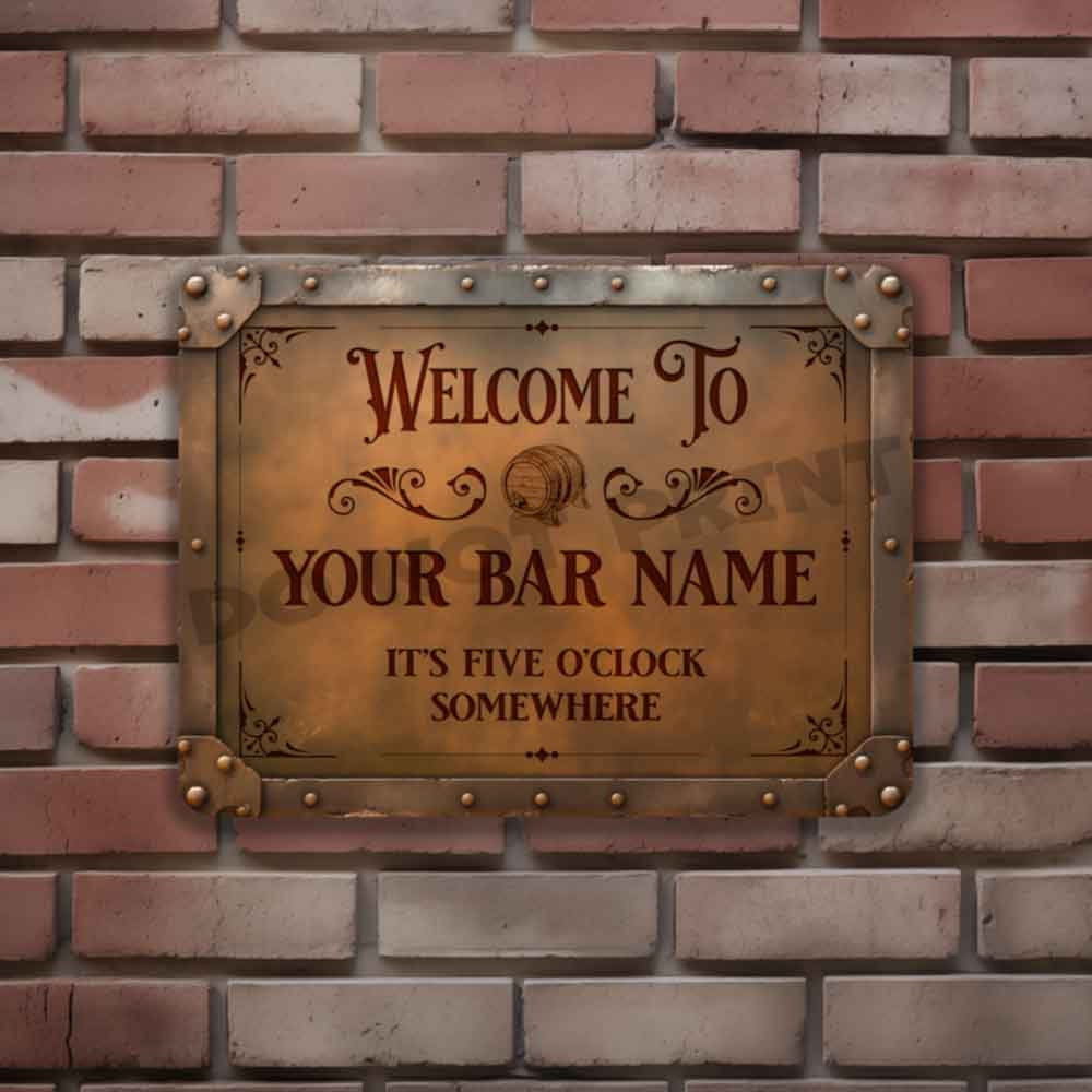 Personalized Rusty Bar Sign Customized Metal Signs - Metal Tavern Sign ...