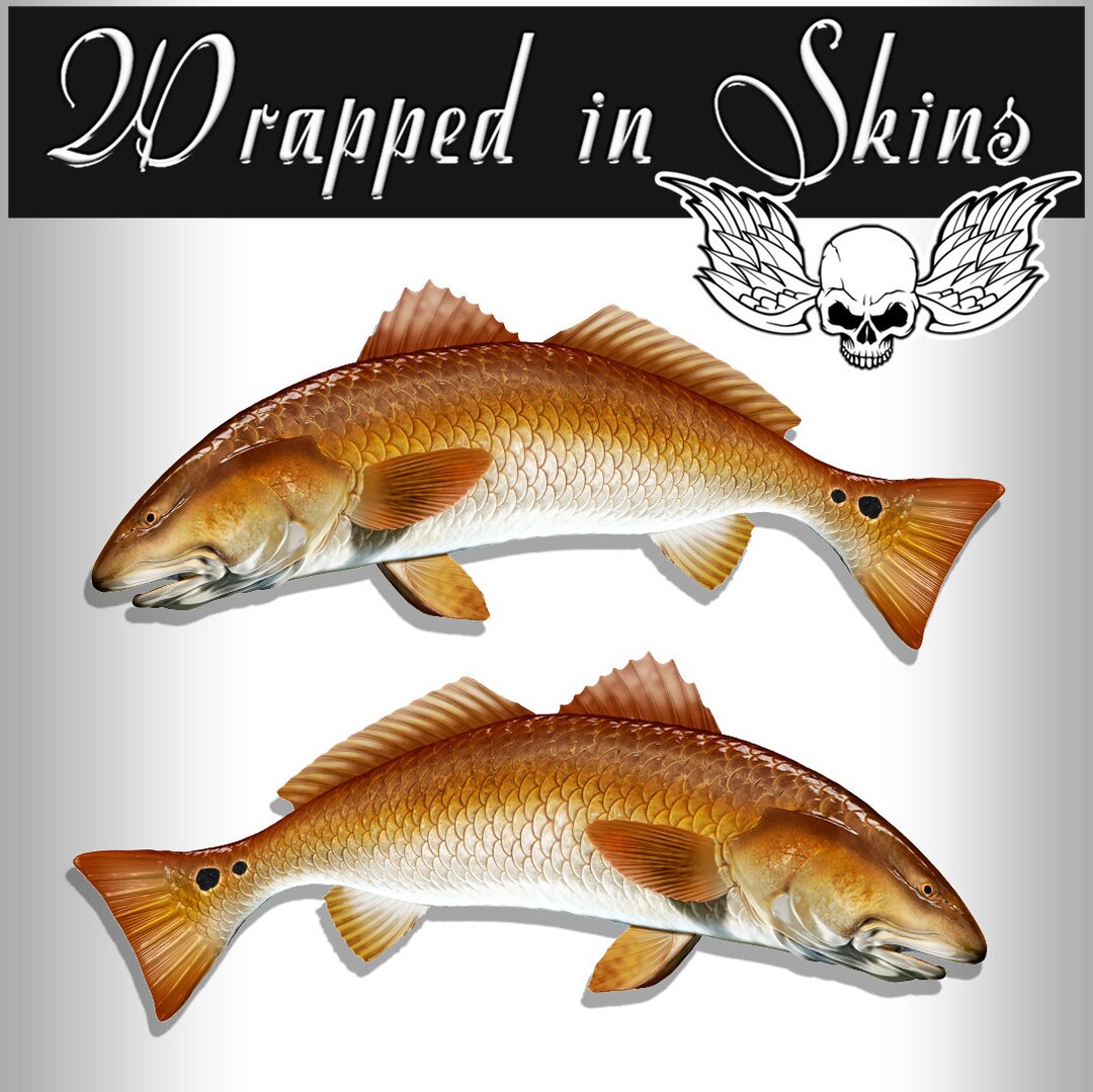 Redfish Decals Fishing Adhesive Vinyl Stickers Tackle Box RV Truck ...
