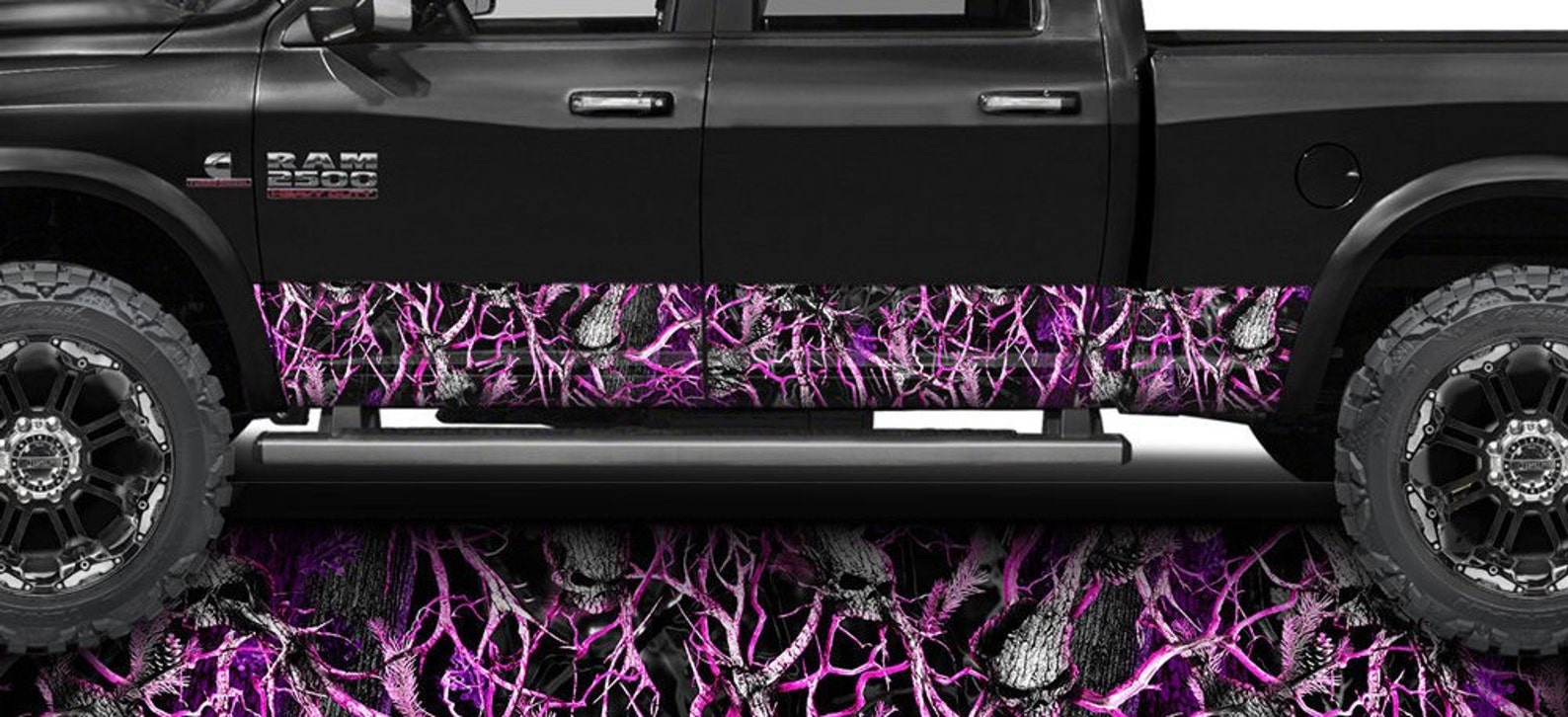 Rocker Panel Decals Rocker Panel Wrap Pink Camo Skull Camo Pink ...