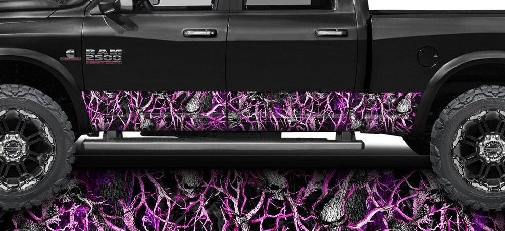 Rocker Panel Decals Rocker Panel Wrap Pink Camo Skull Camo Pink ...