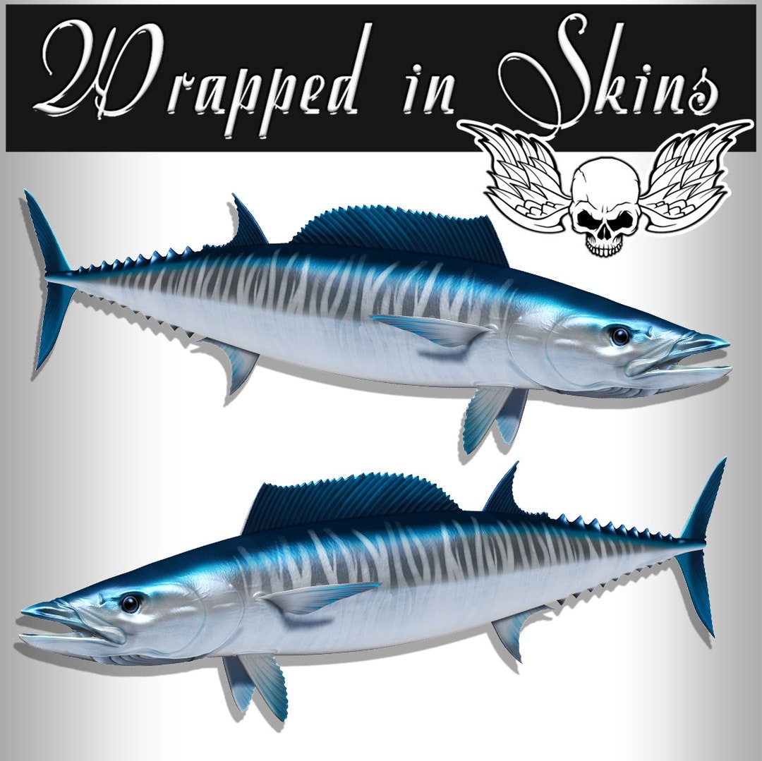 24" Wahoo Fish RV Decals - Boat or RV Graphics - Set of 2 Mirrored ...