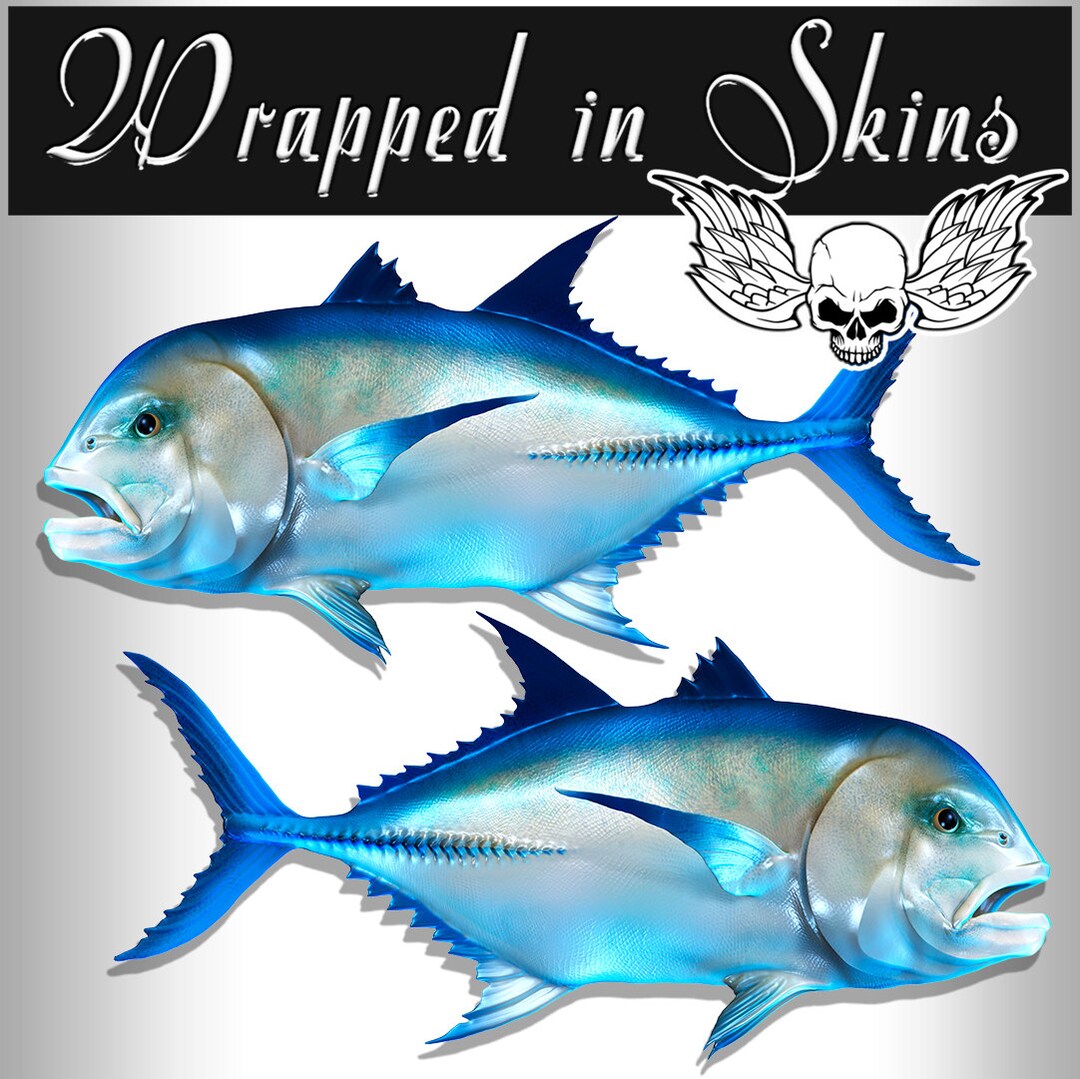 Giant Trevally Decals Fishing Stickers Tackle Box RV Truck Camper ...