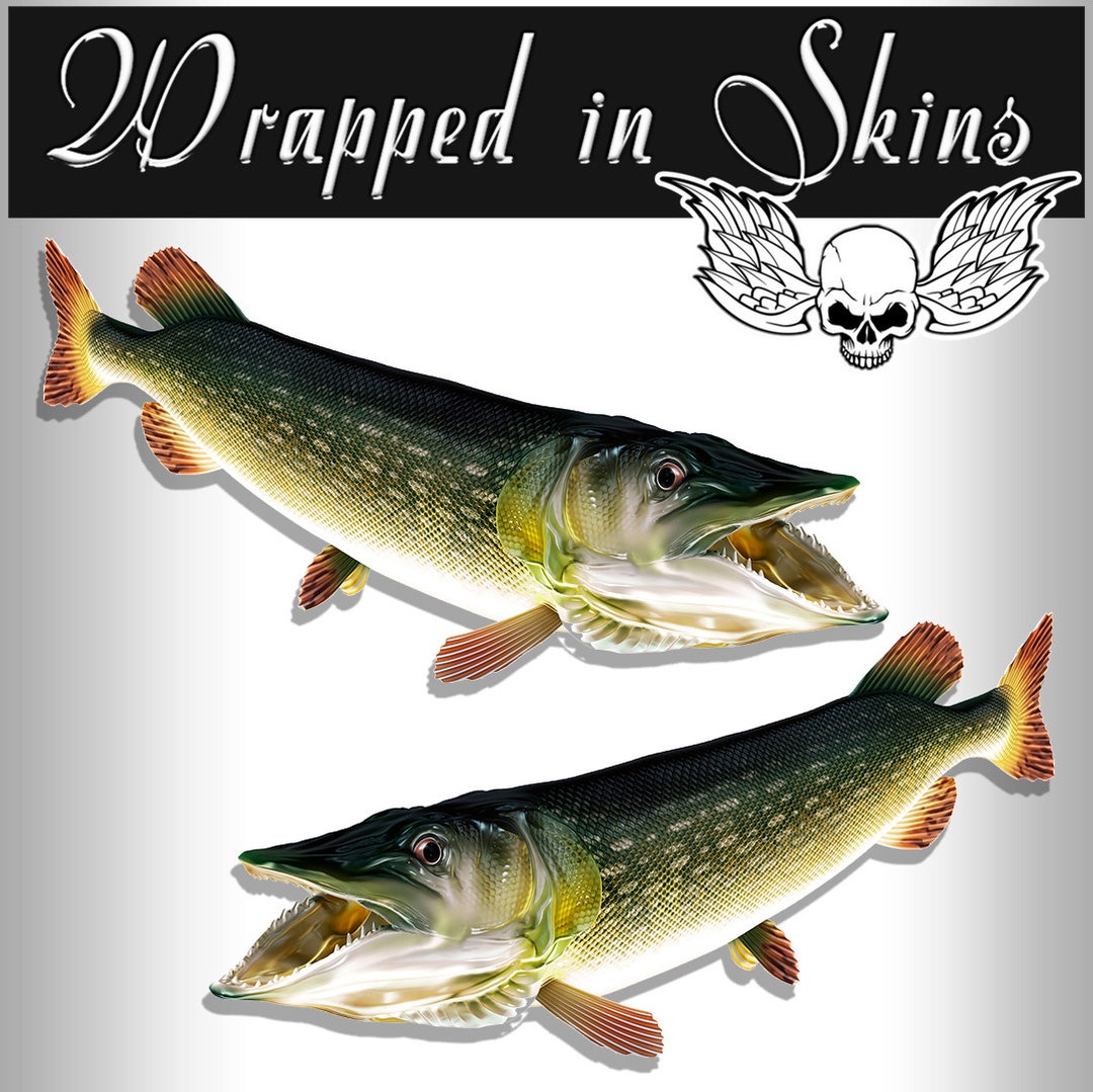Pike Decals Fishing Stickers Tackle Box RV Truck Camper Trailer AFP ...