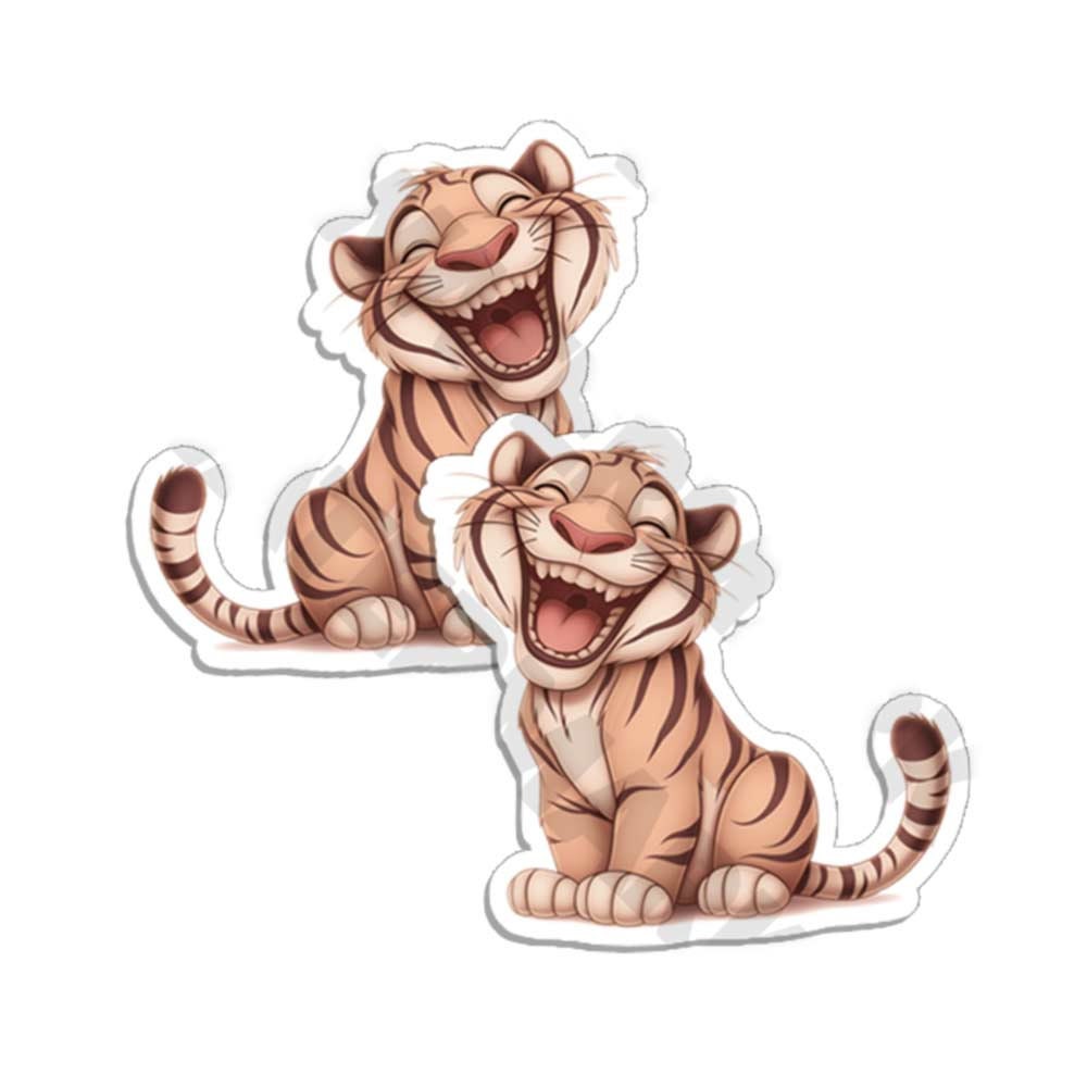 Laughing Tiger Cub Playing Decals Stickers Baby Cub Stickers Truck ...