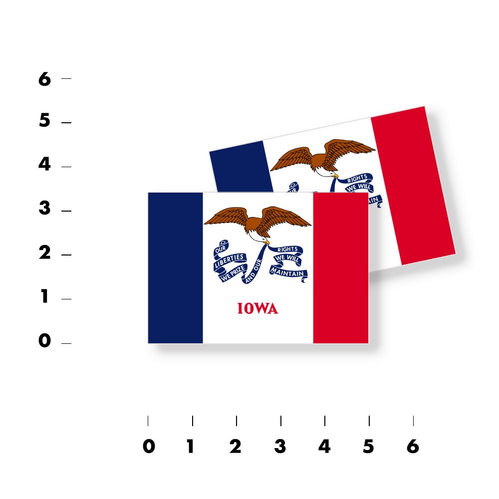 Iowa State Flag Vinyl Decal Stickers assorted sizes | Etsy