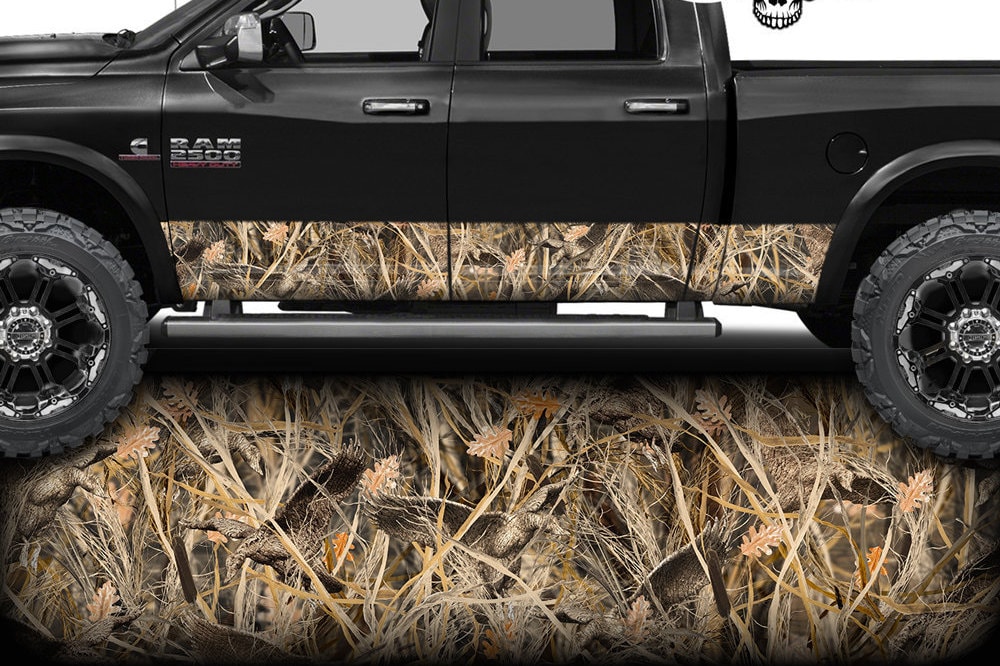Truck Accessories MATTE Rocker Panel Graphic Decal Wrap Camo Tallgrass ...
