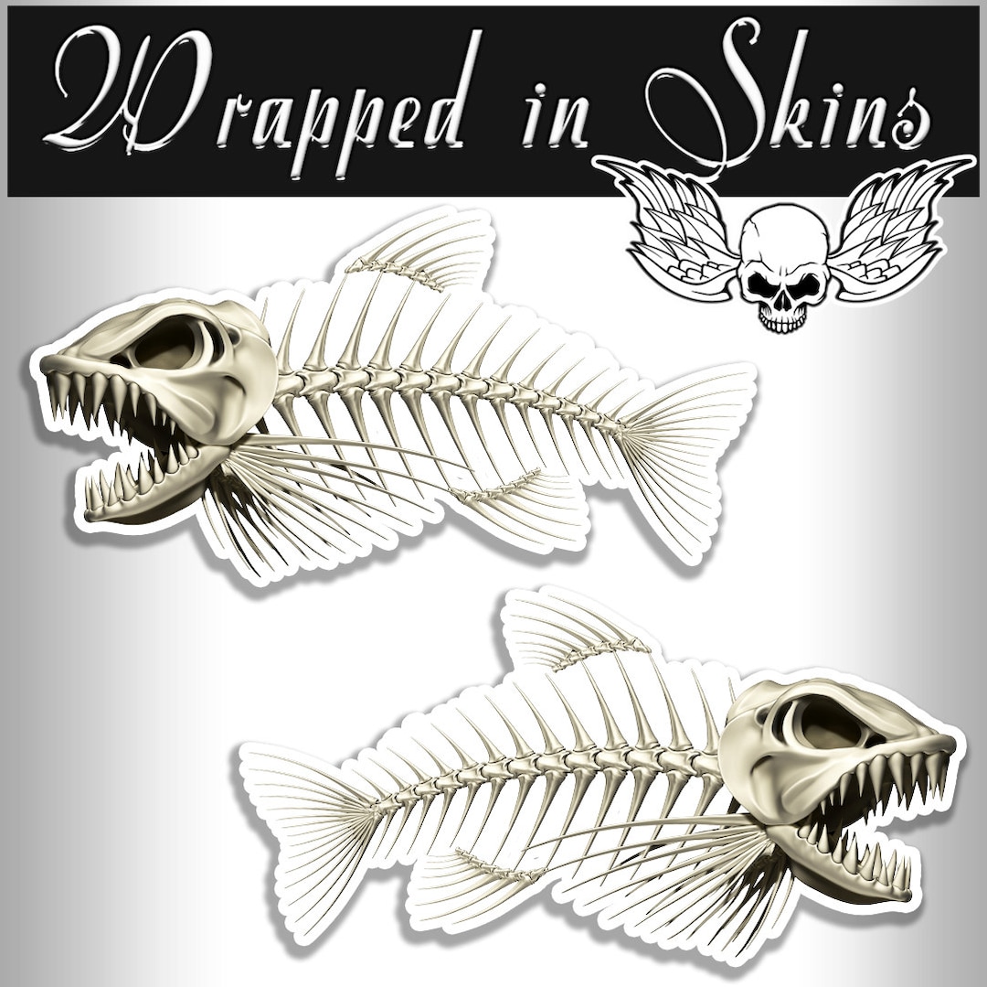 Fish Decals Fishing Stickers Fish Skeleton Stickers Fish Bones Adhesive ...