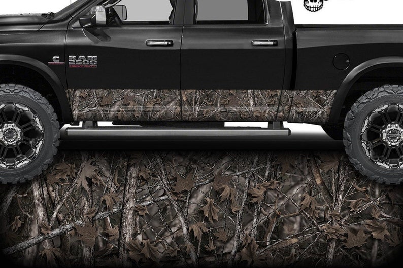 Camouflage MATTE Rocker Panel Graphic Decal Wrap Camo Woodland Wraps ...