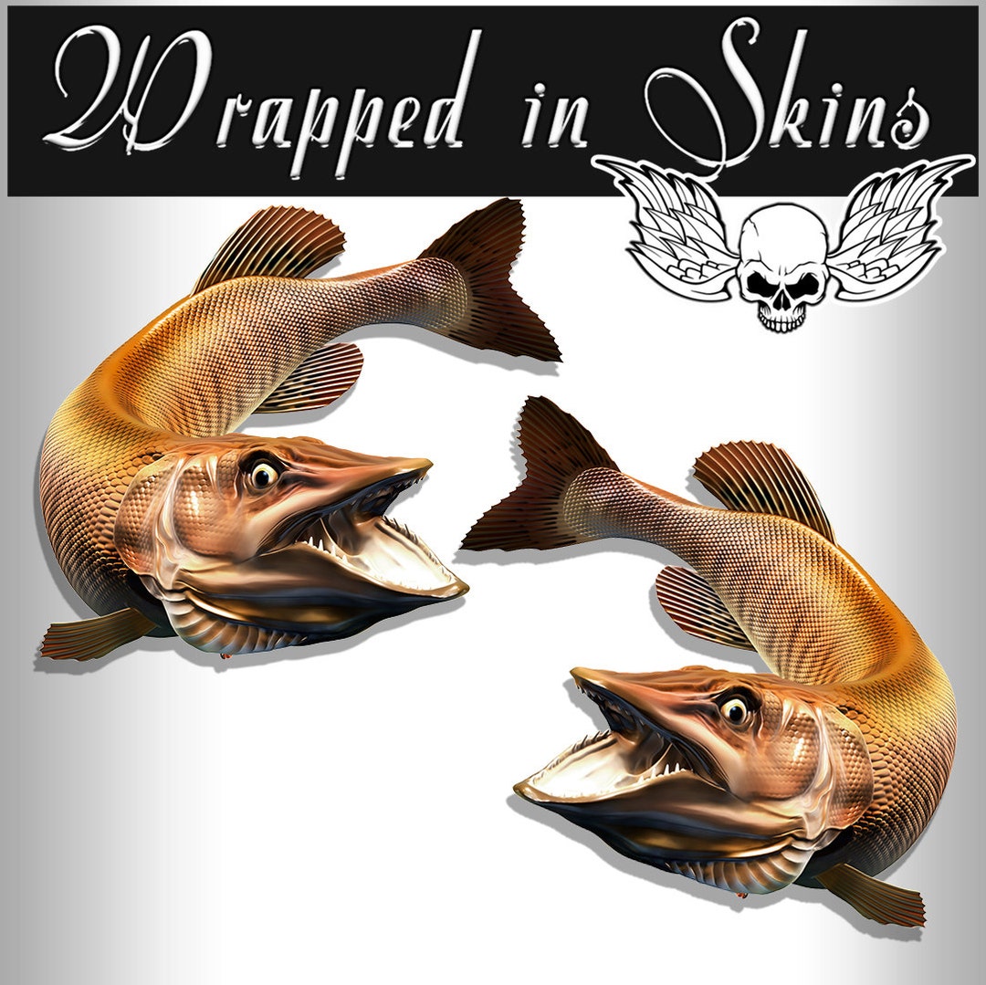 Tiger Musky Decals Fishing Stickers Tackle Box RV Truck Camper Trailer ...