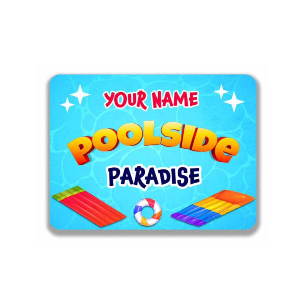 Personalized Backyard Poolside Paradise Sign, Customized Patio Sign ...