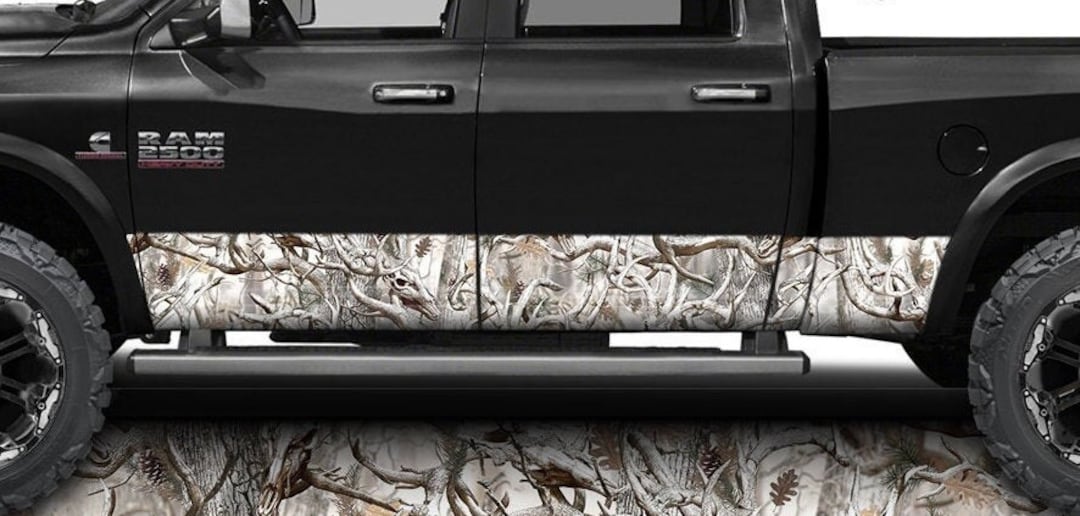 Rocker Wrap Snow and Buck Skull Camo Vinyl Graphics Truck Side Decals ...