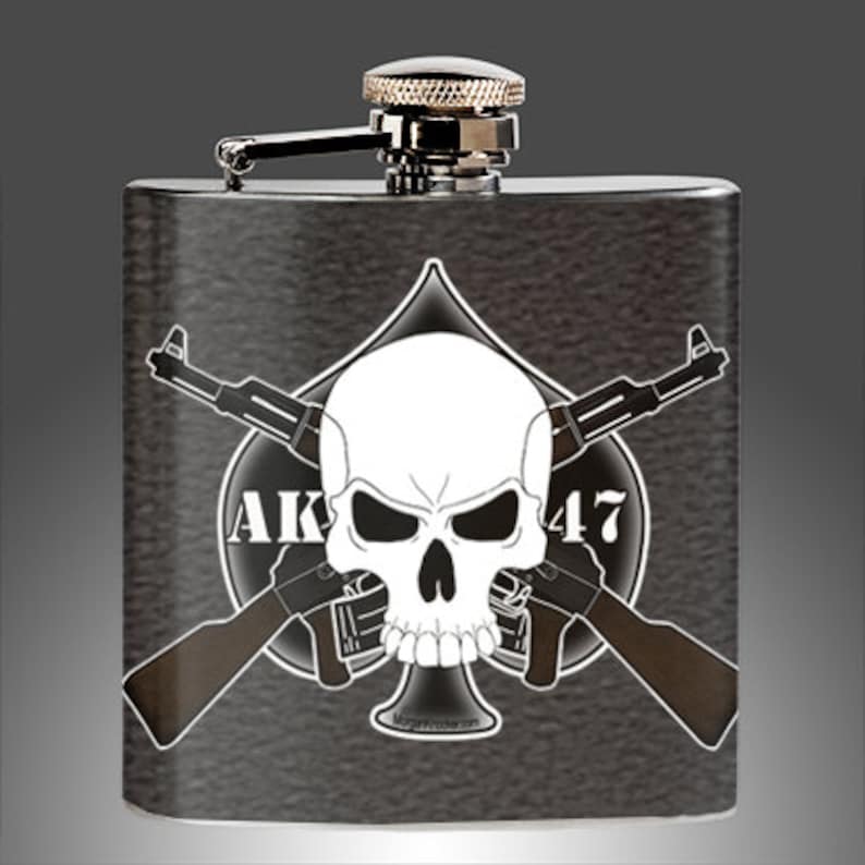 AK-47 Flask Stainless Steel 6 Oz Liquor Hip Flask Great - Etsy