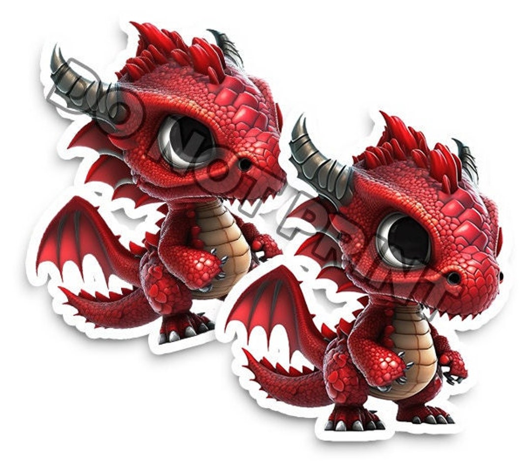 Decals Blue Gold Red Baby Dragon Stickers! Choose From 3 Styles and ...
