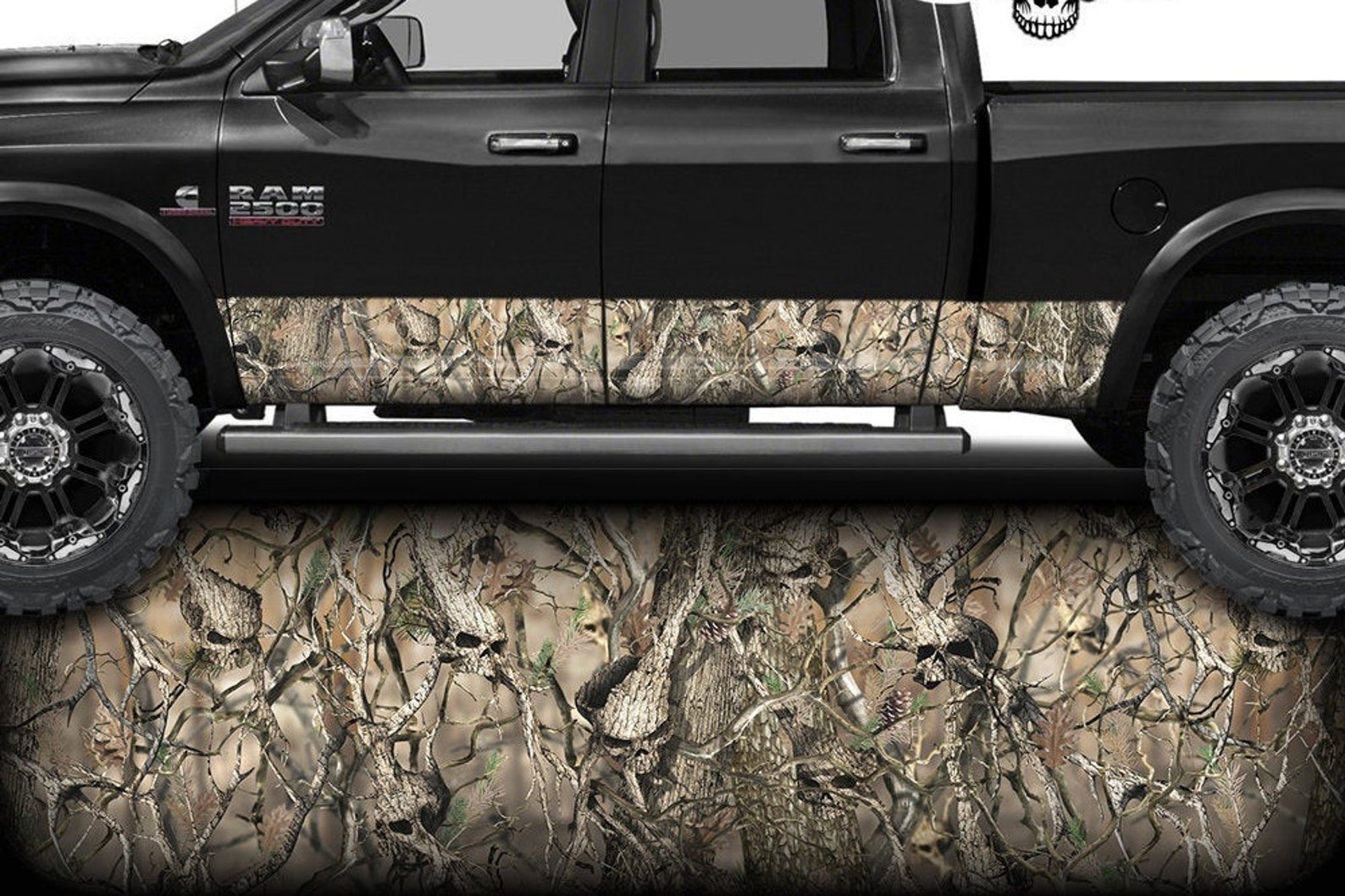 Camouflage MATTE Rocker Panel Graphic Decal Wrap Camo Skull - Etsy