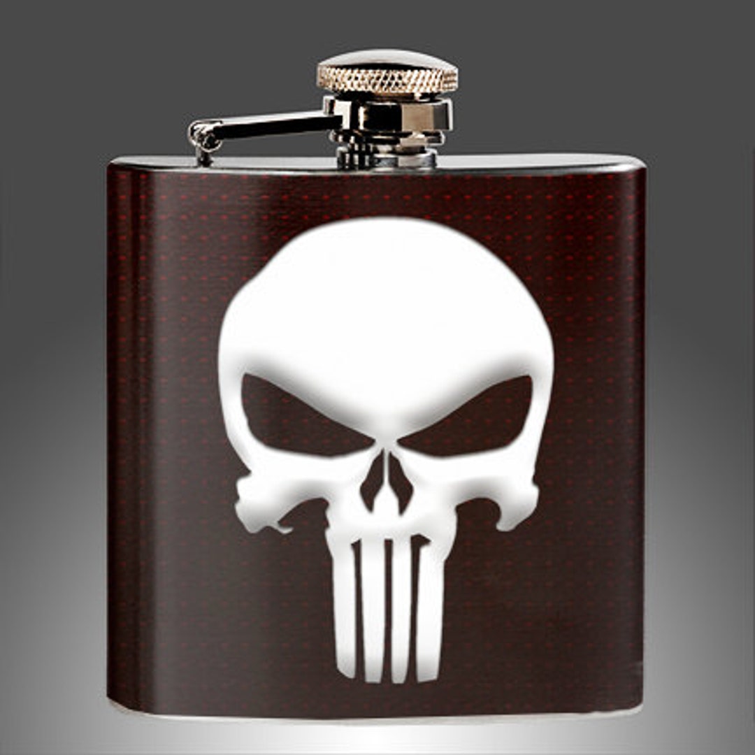 Skull Flask - Vintage Skull Whiskey Flask, Wedding , Best Man, Gifts ...