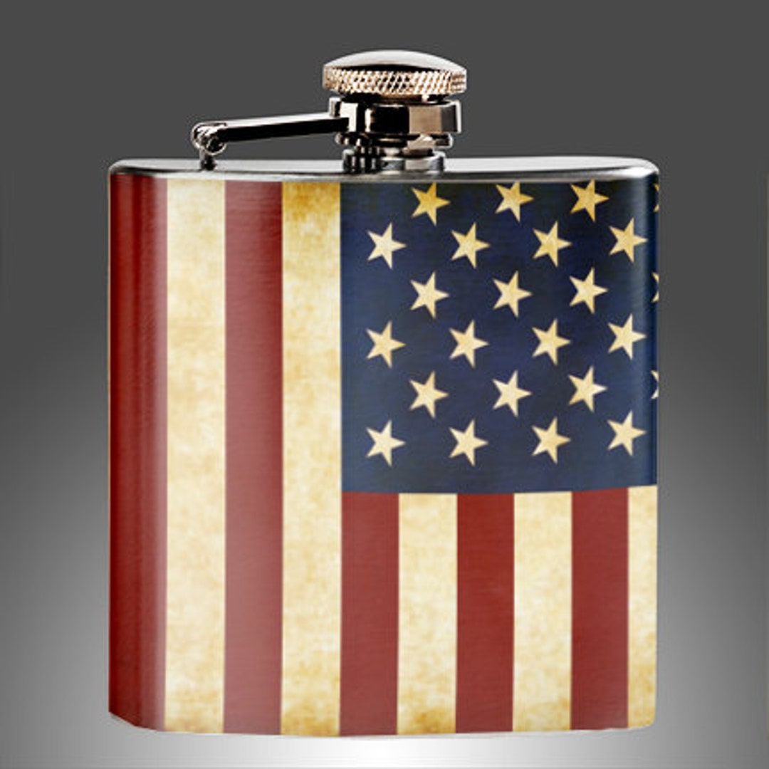 American Flag Flask for Weddings, Party Gifts, Groomsman, Bridesmaids ...