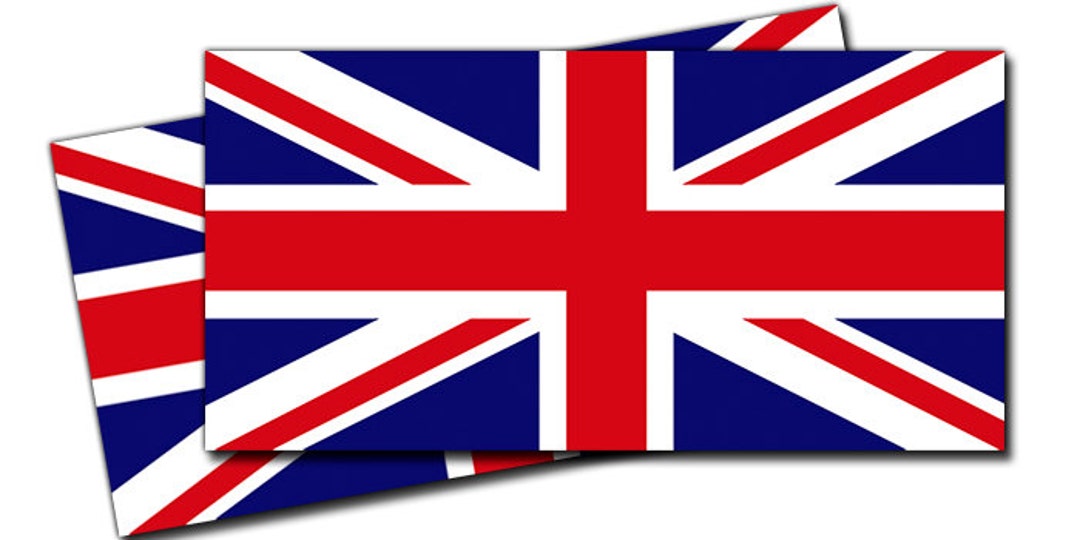 British Flag Stickers - 2 Pack 3" or 5" Wide Adhesive Vinyl Flags of ...