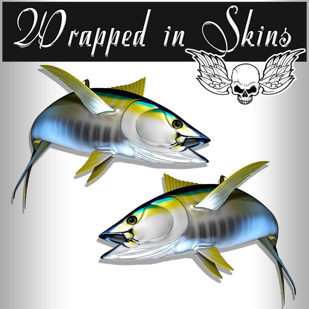 Yellowfin Tuna Fish Decals Fishing Stickers Tackle Box RV Truck Camper ...