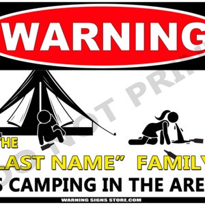 Personalized Campsite Custom Sign - the Clark Family Campsite Choose ...