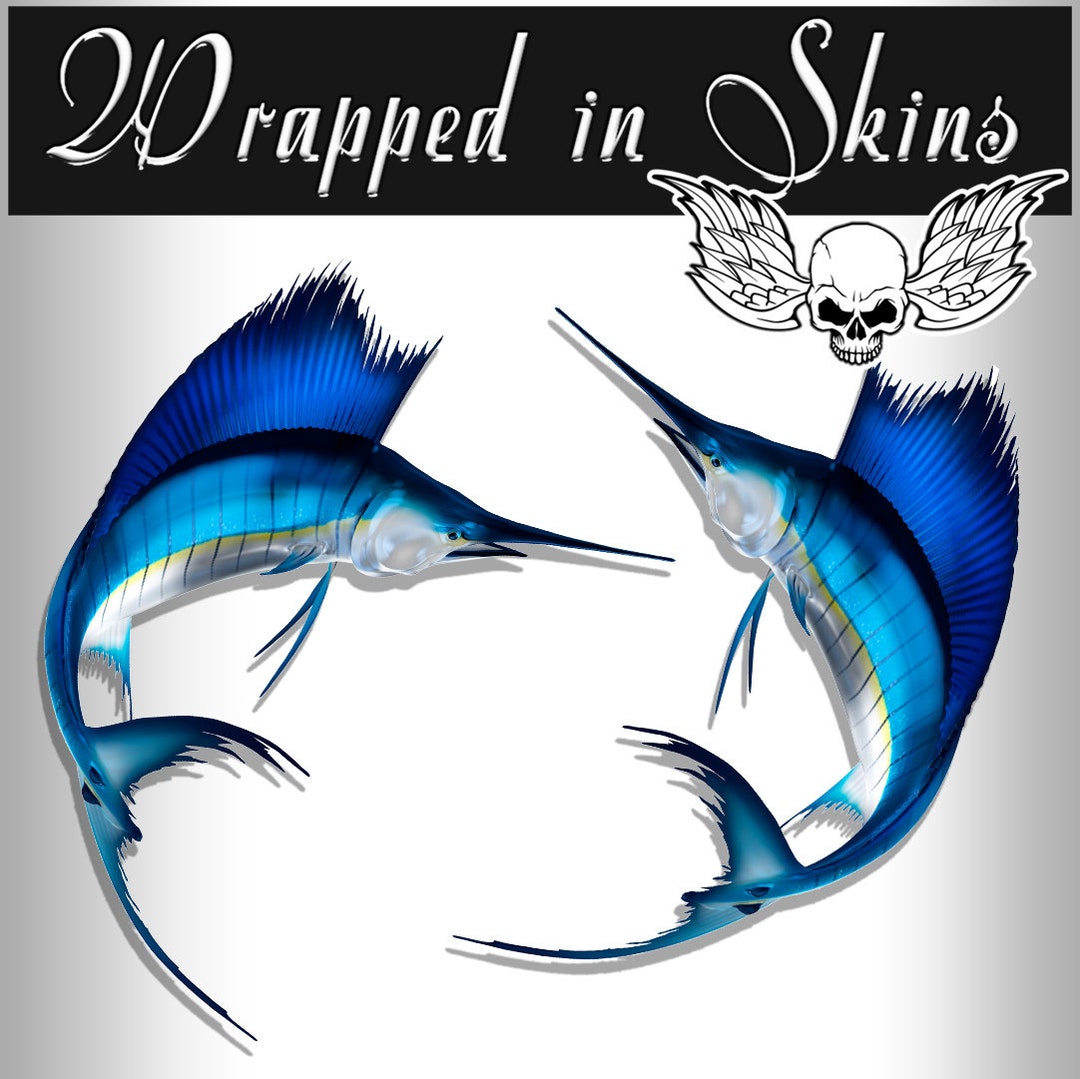 10" Sailfish RV Decals - Boat Graphics - Set of 2 Mirrored Vinyl ...