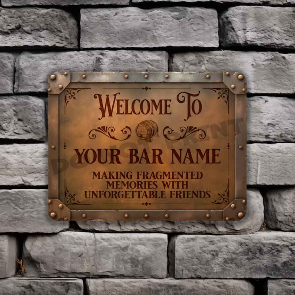 Personalized Rusty Bar Sign Customized Metal Signs - Metal Tavern Sign ...