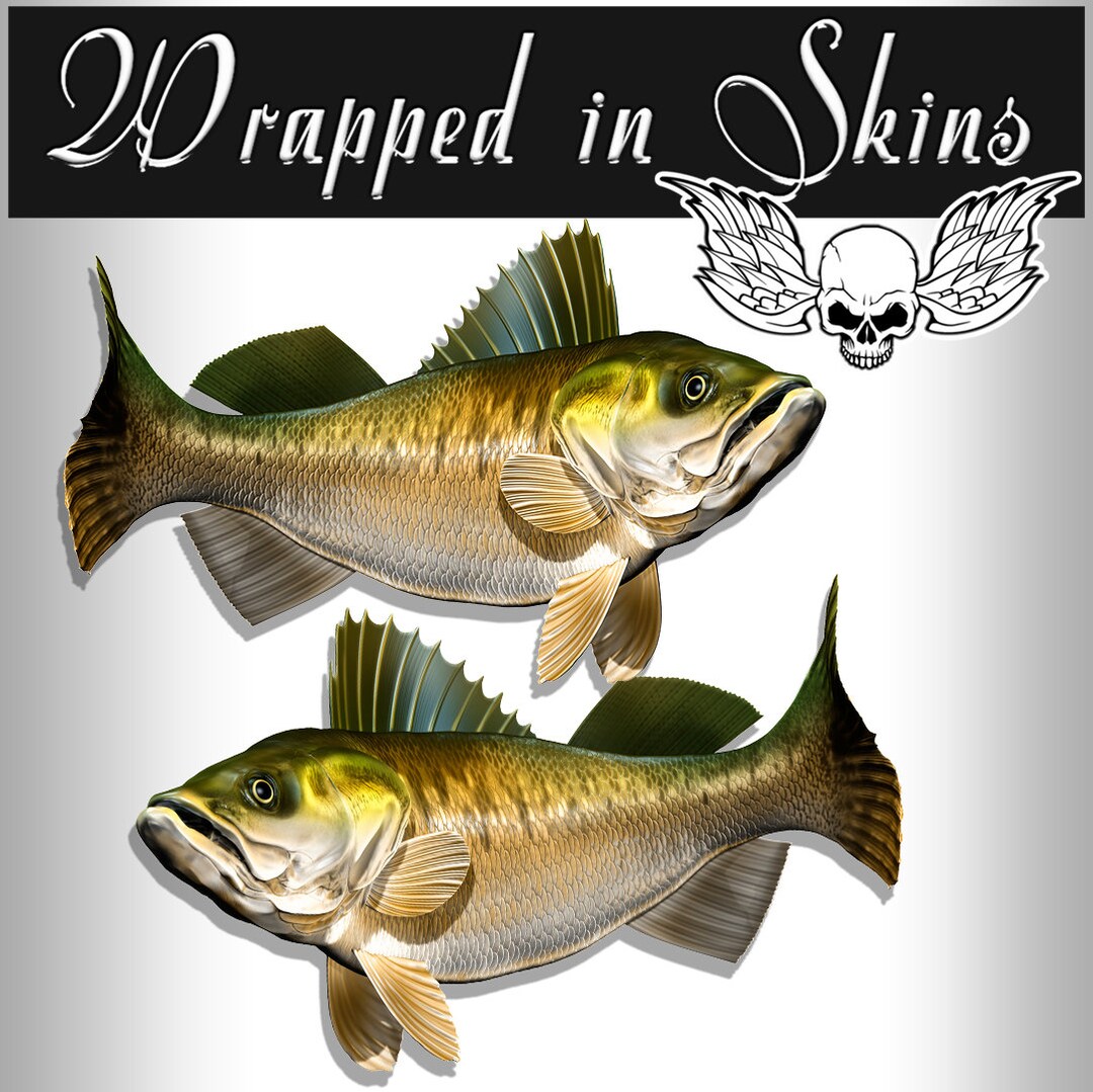 24" Walleye Fish RV Decals - Boat Graphics - Set of 2 Mirrored Vinyl ...