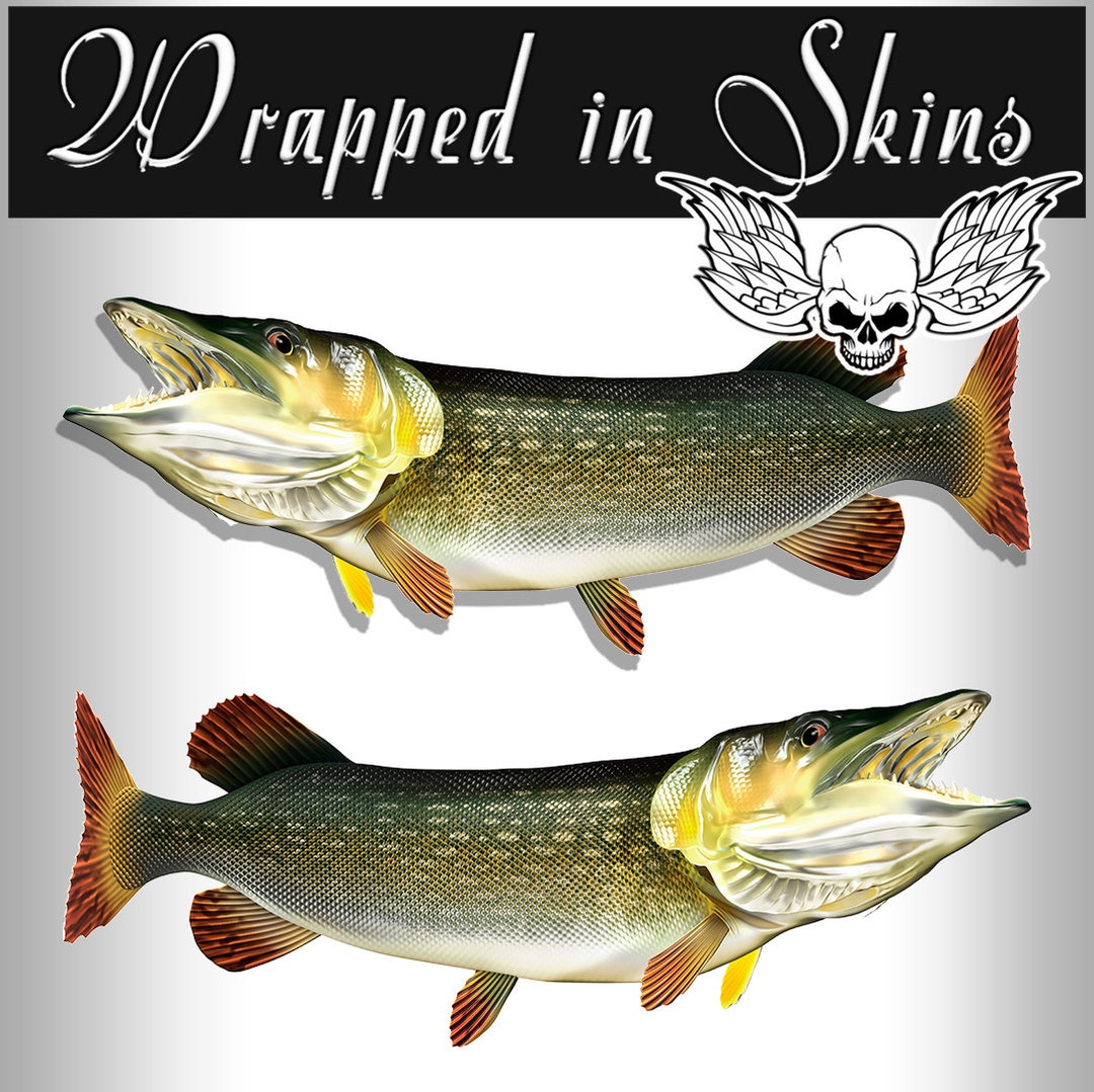 Fishing Decals Pike Decals Fish Stickers Tackle Box RV Decals Truck ...
