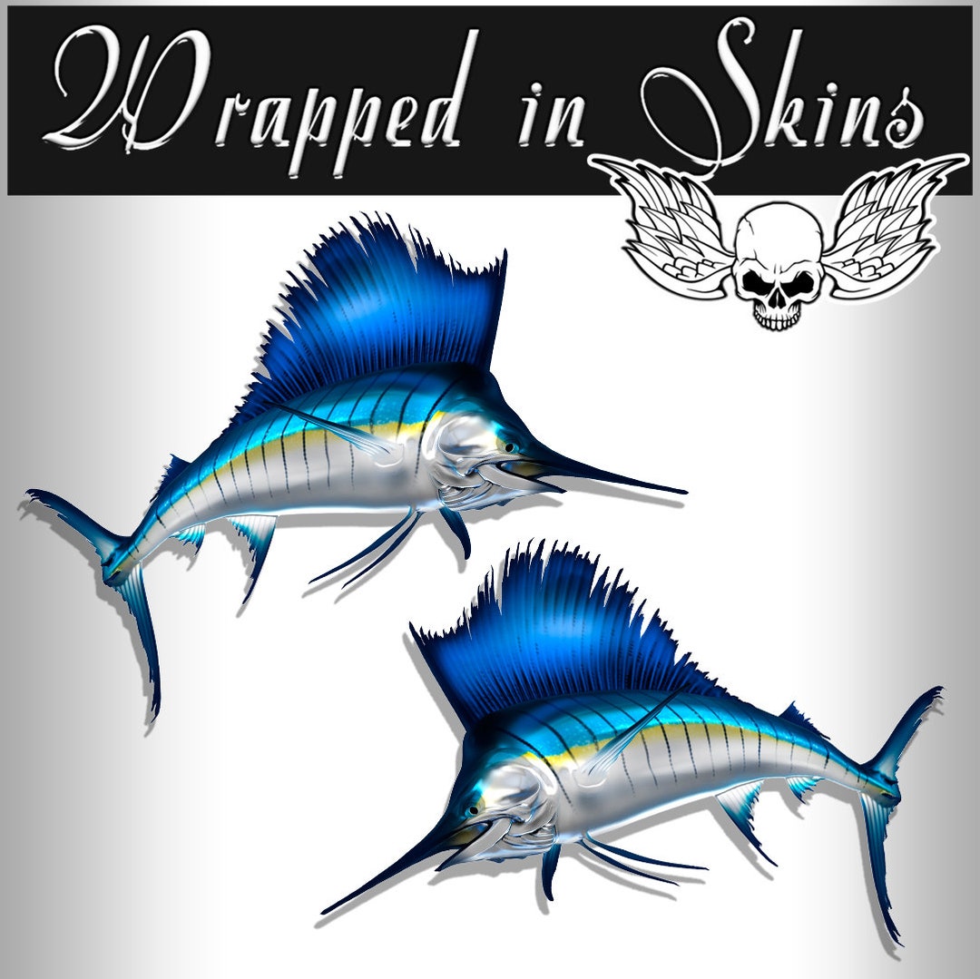 24" Sailfish RV Decals - Boat Graphics - Set of 2 Mirrored Vinyl ...