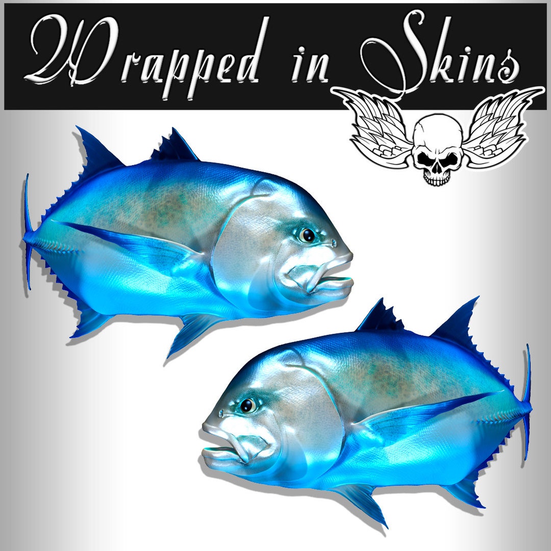 Giant Trevally Decals Fishing Stickers Tackle Box RV Truck Camper ...