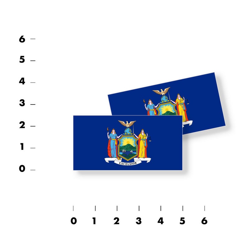New York State Flag Vinyl Decal Stickers Assorted Sizes - Etsy