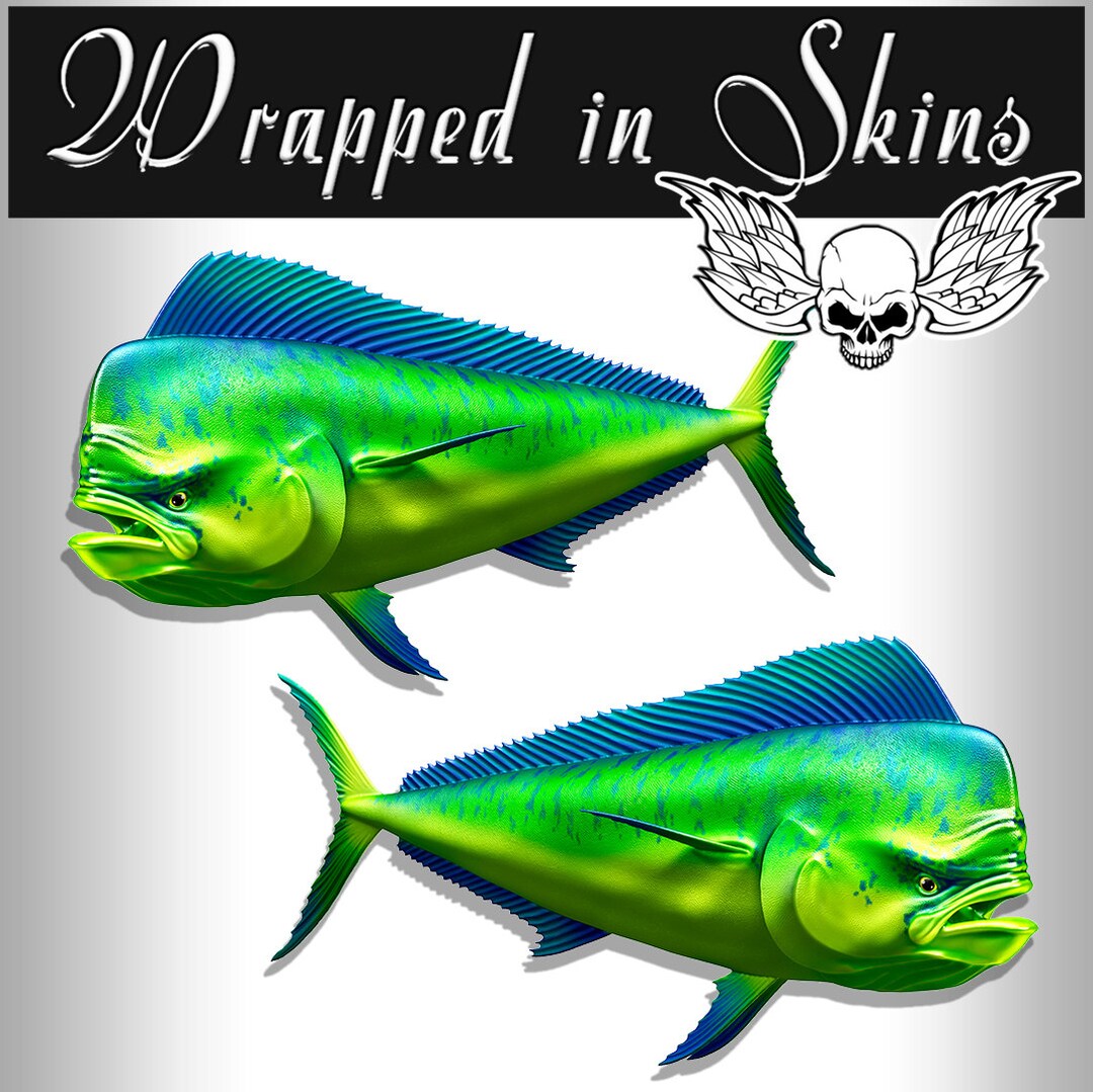 Mahi Mahi Tuna Fish Decals Fishing Stickers Tackle Box RV Boat Truck ...