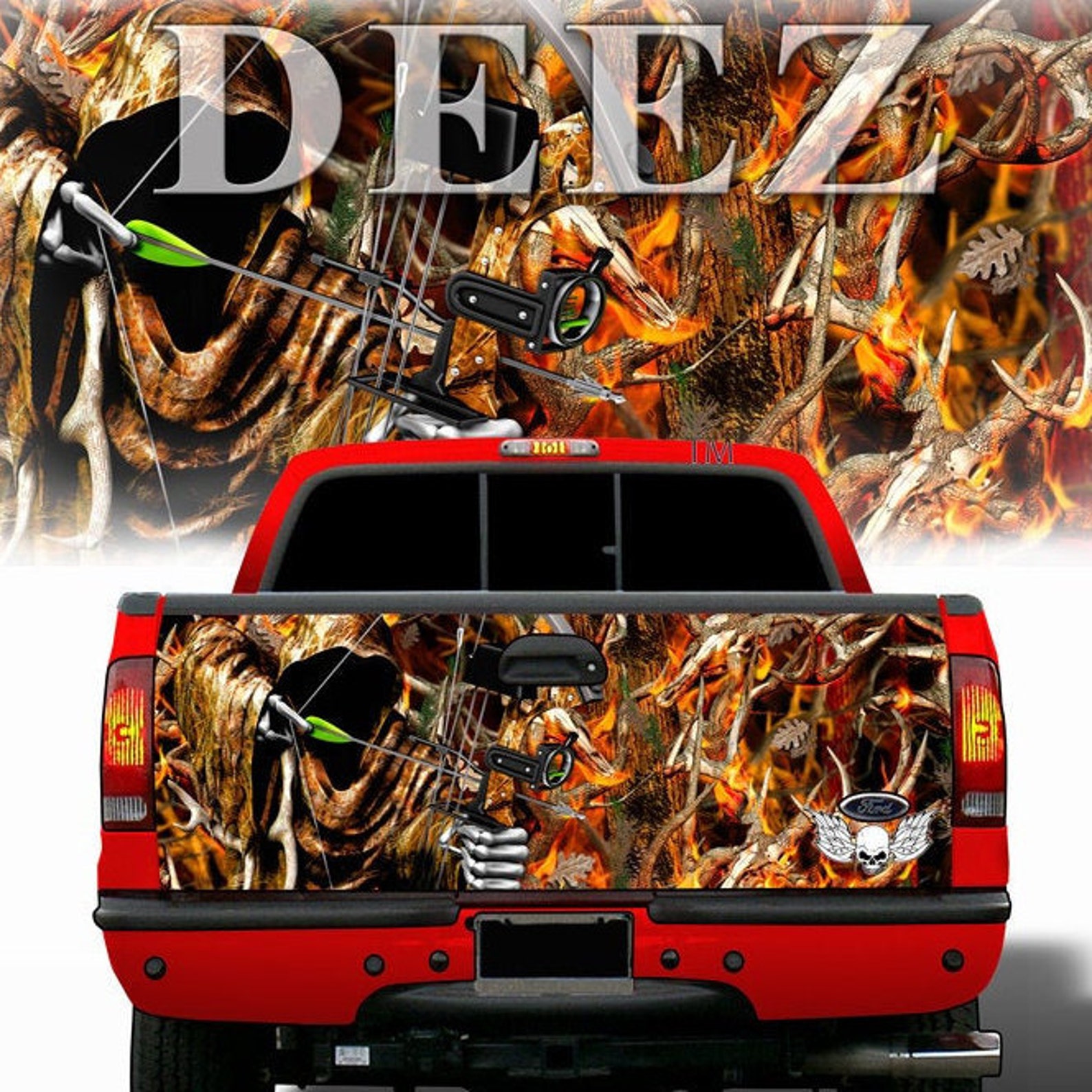 Tailgate Wrap Camo Vinyl Graphic Decal Bow Hunting Grim Reaper - Etsy