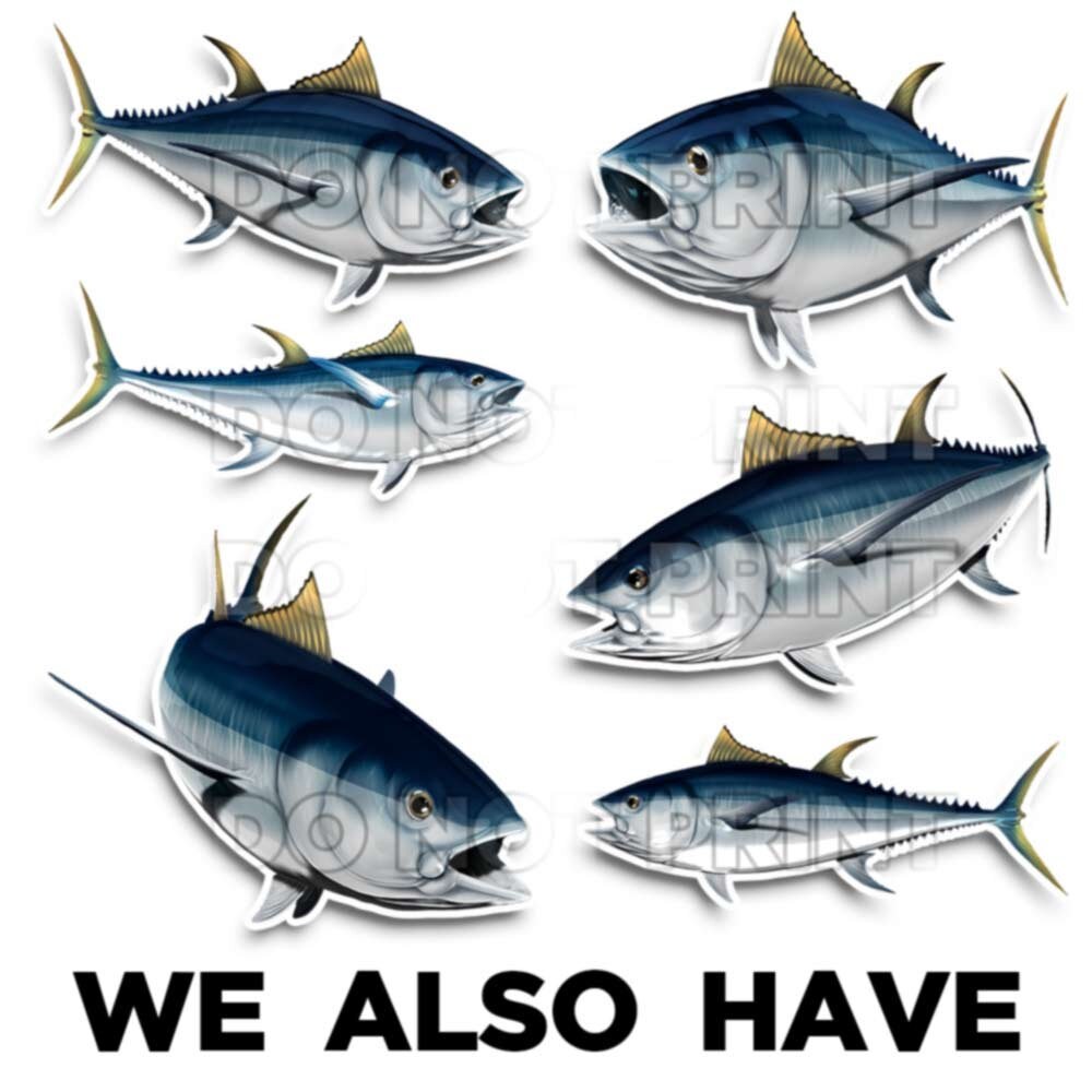 24" Albacore Tuna Fishing RV Decals - Boat Graphics - Set of 2 Mirrored ...